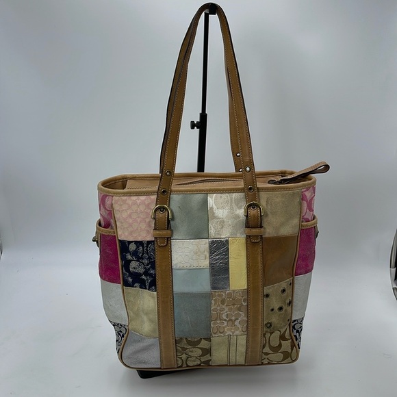 Coach | Bags | Coach Patchwork Small Gallon Tote Multi Color Leather ...